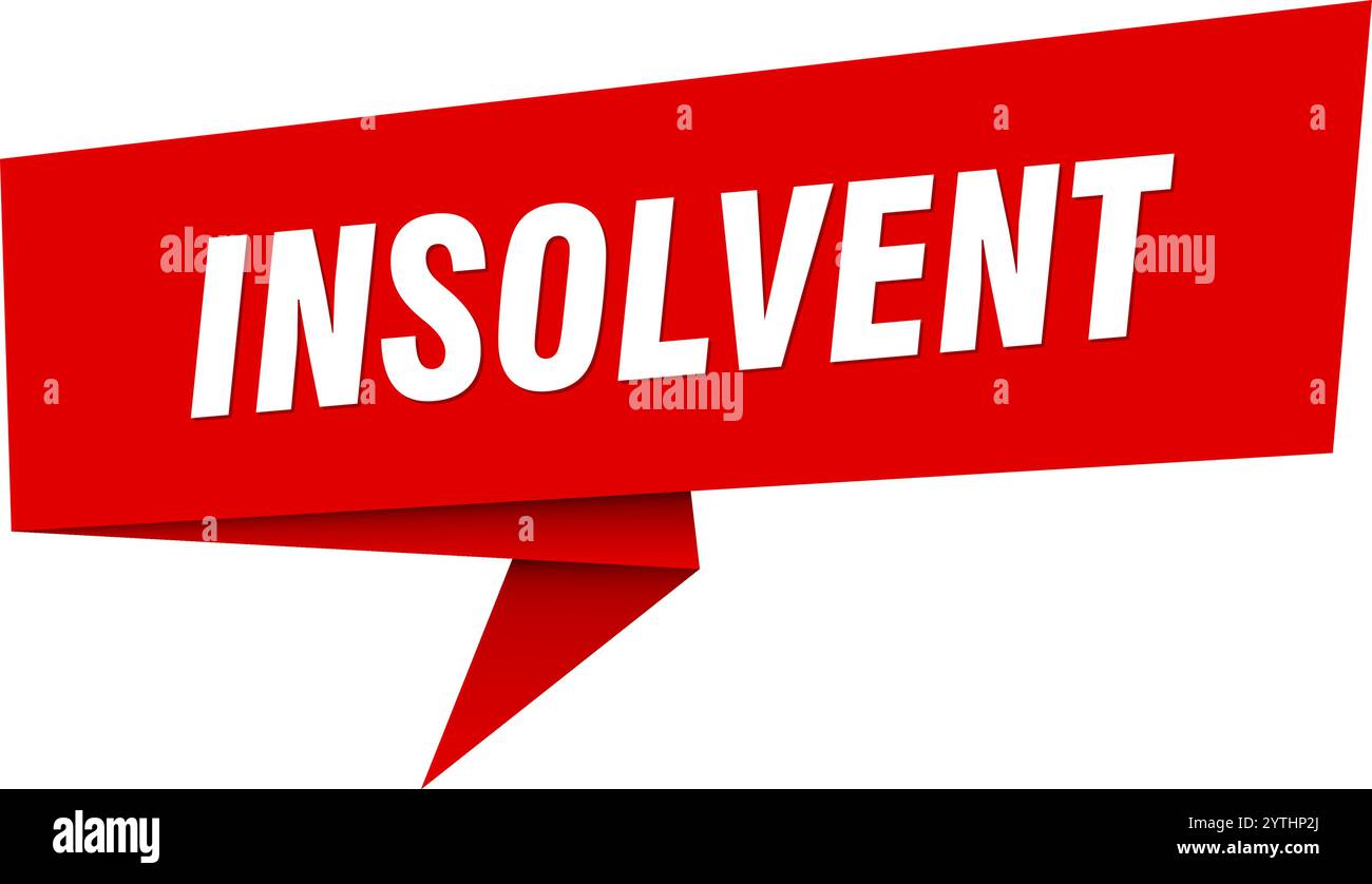 insolvent banner. insolvent speech bubble, label, sticker, ribbon, sign ...