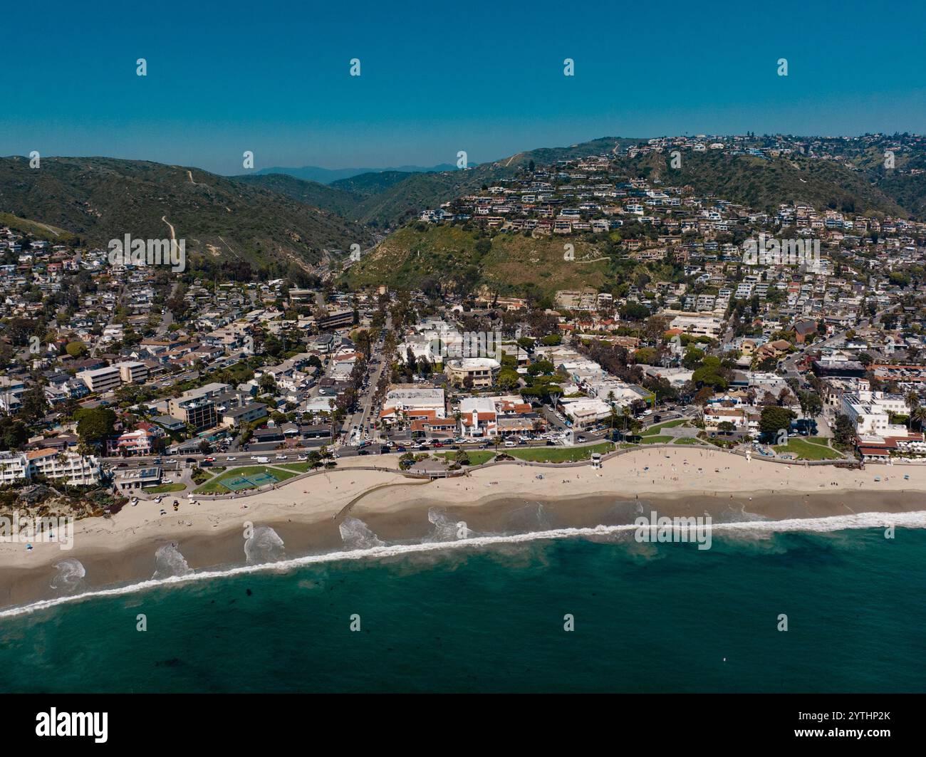 APRIL 2024, LAGUNA BEACH, SOUTHERN CALIFORNIA - aerial views of white ...