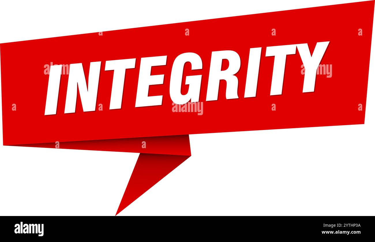 integrity banner. integrity speech bubble, label, sticker, ribbon, sign ...