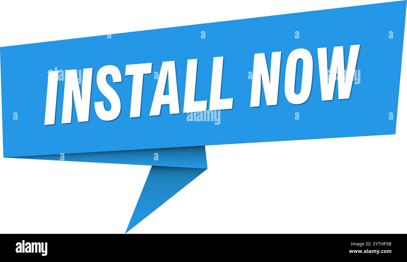 install now banner. install now speech bubble, label, sticker, ribbon ...