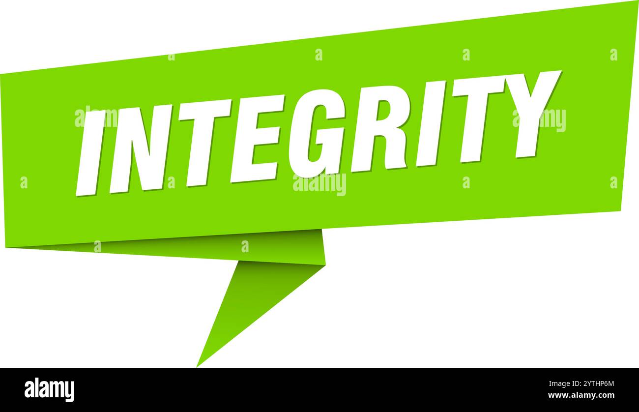integrity banner. integrity speech bubble, label, sticker, ribbon, sign ...