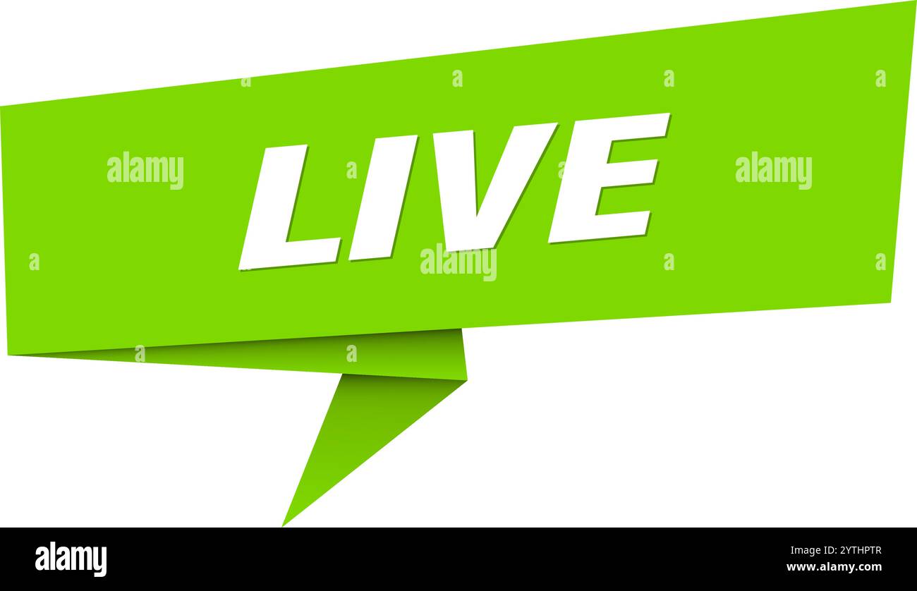 live banner. live speech bubble, label, sticker, ribbon, sign template ...