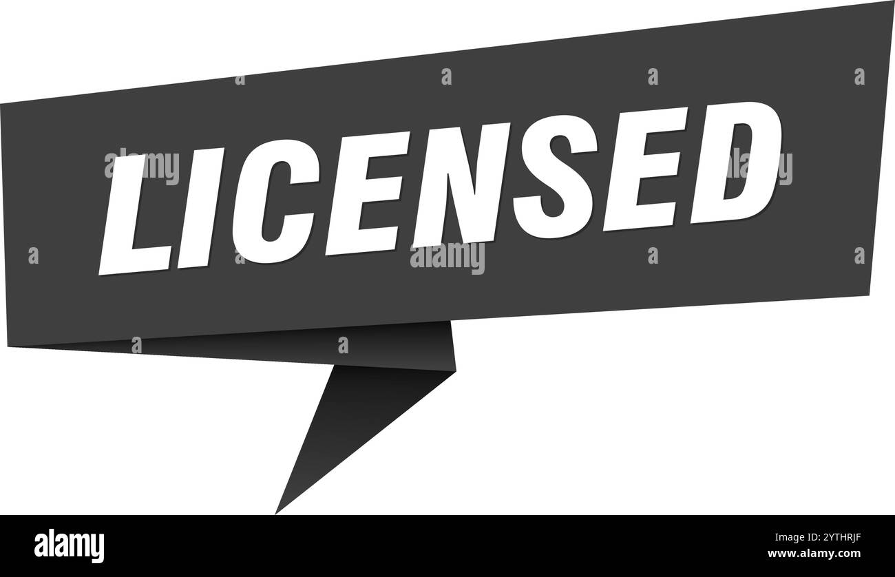 licensed banner. licensed speech bubble, label, sticker, ribbon, sign ...