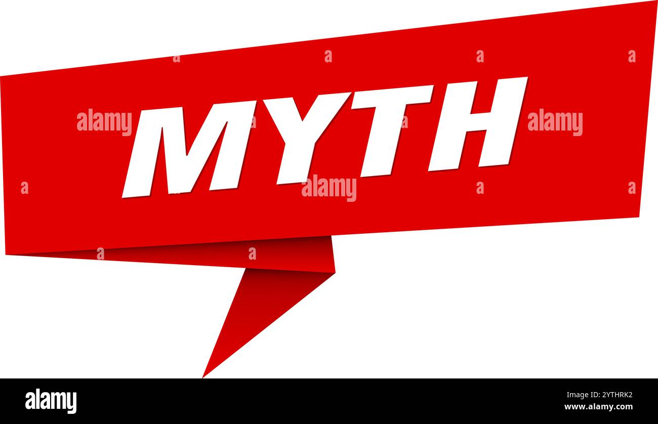 myth banner. myth speech bubble, label, sticker, ribbon, sign template ...