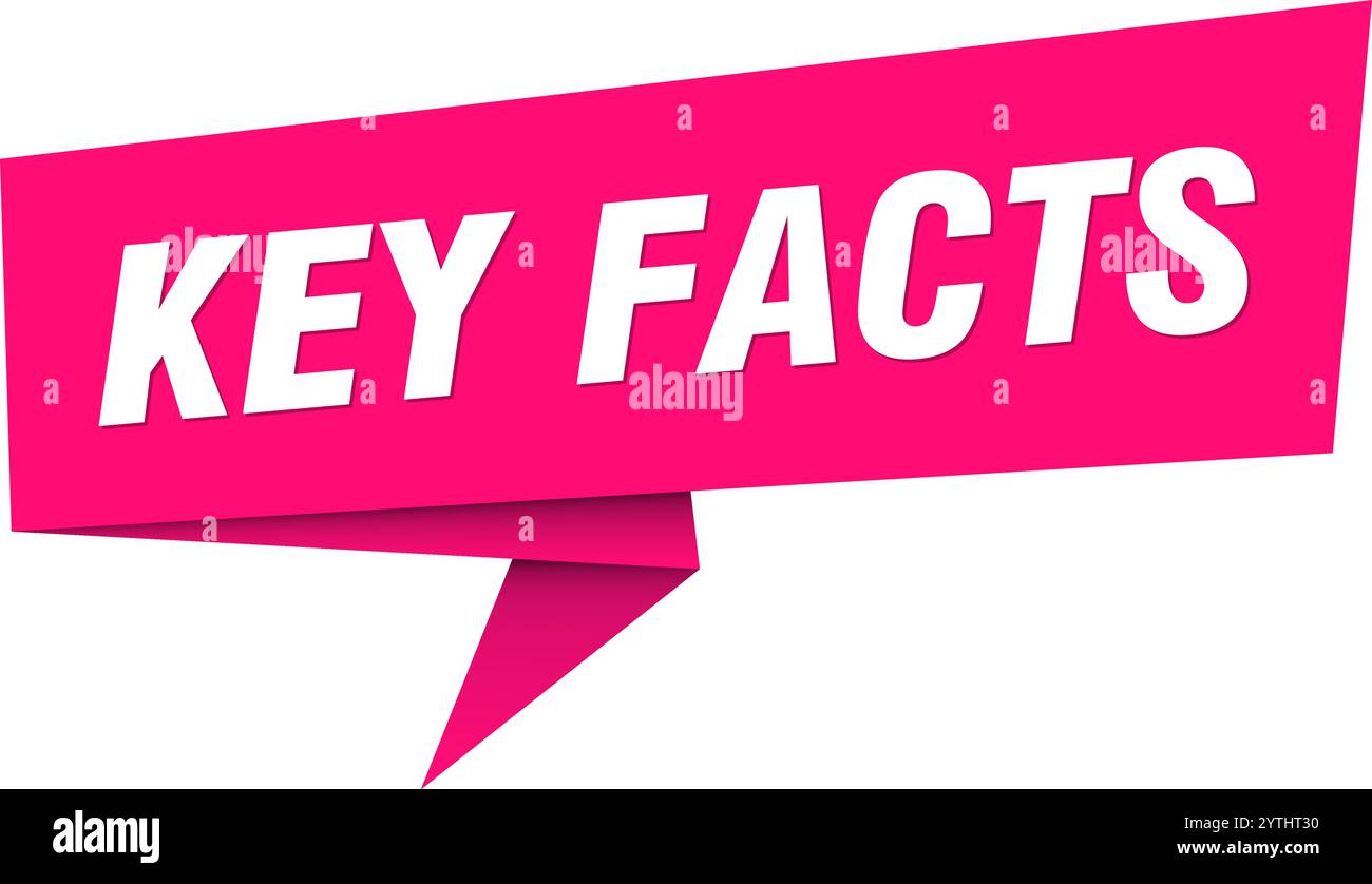 key facts banner. key facts speech bubble, label, sticker, ribbon, sign ...