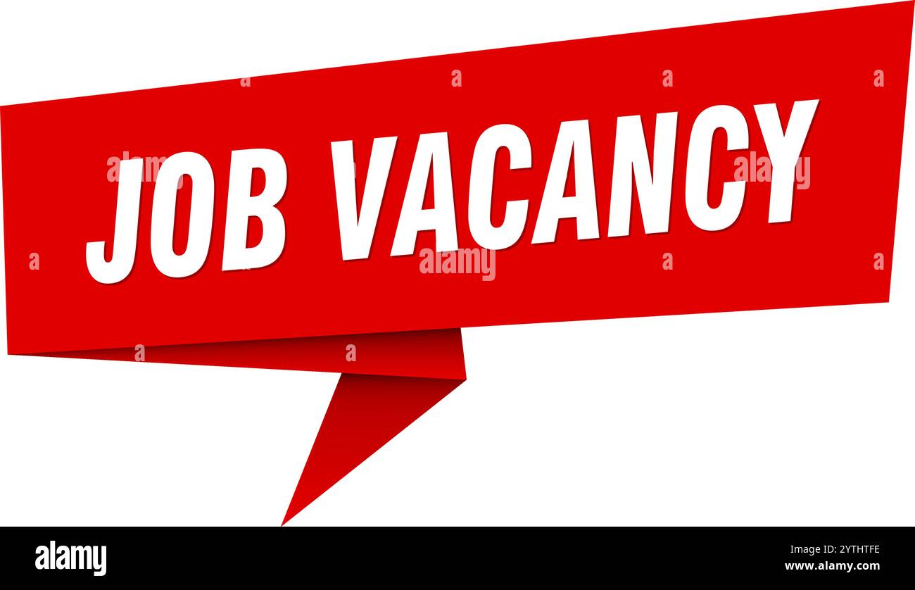 job vacancy banner. job vacancy speech bubble, label, sticker, ribbon ...