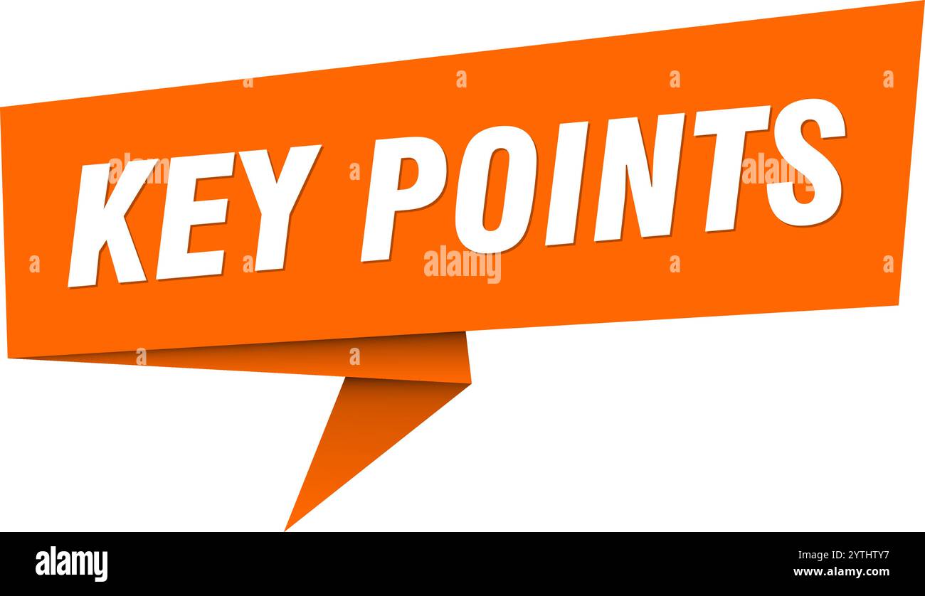 key points banner. key points speech bubble, label, sticker, ribbon ...