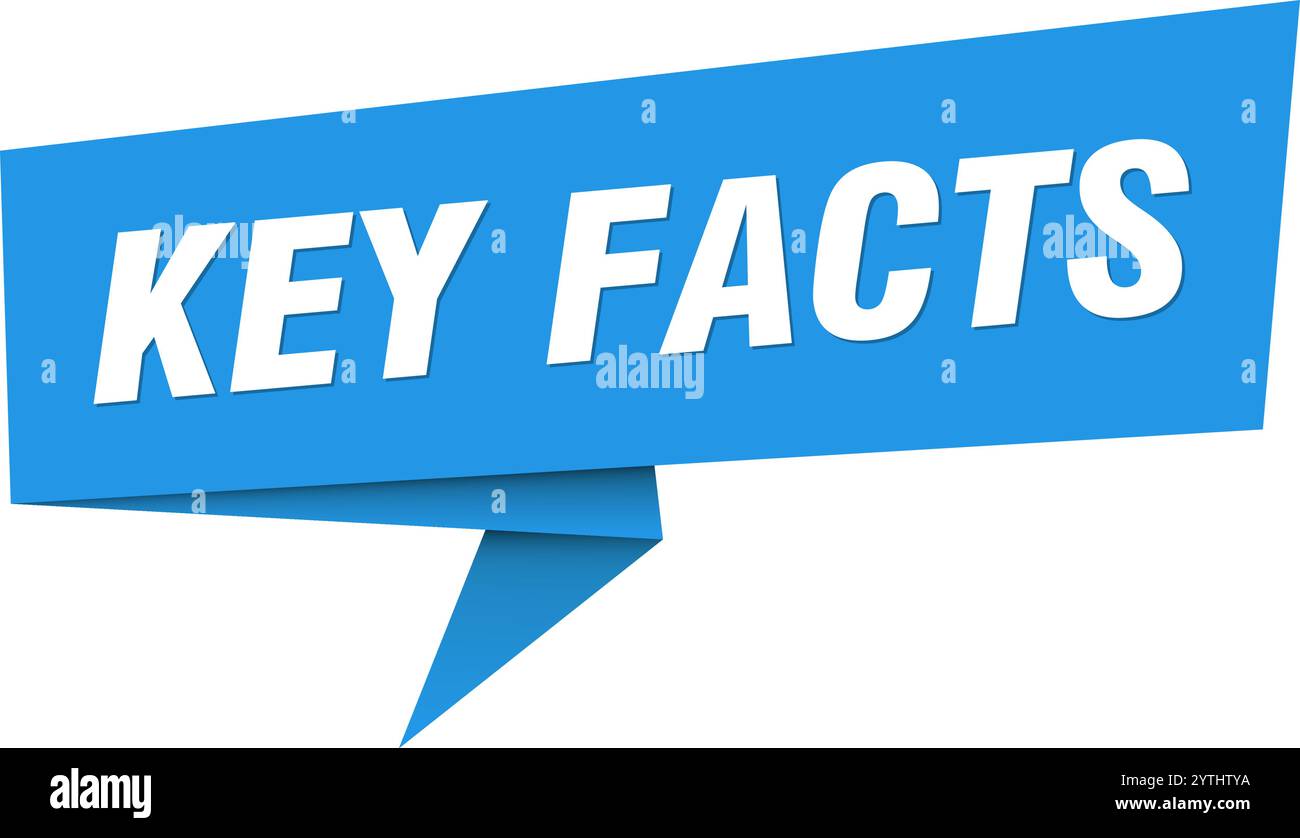 key facts banner. key facts speech bubble, label, sticker, ribbon, sign ...