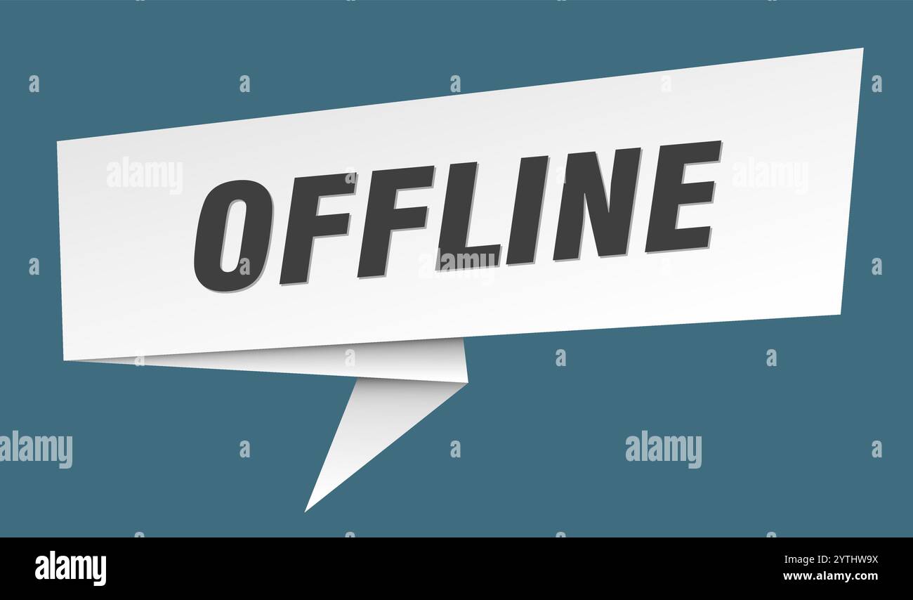 offline banner. offline speech bubble, label, sticker, ribbon, sign ...