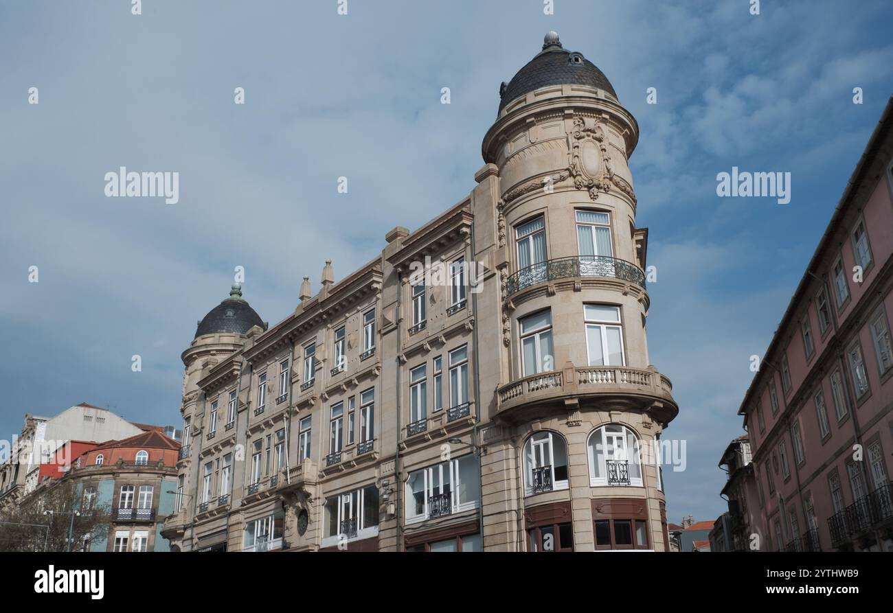 Typical colorful facades of buildings in the city of Porto, Portugal ...