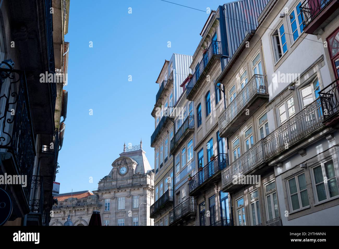 Typical colorful facades of buildings in the city of Porto, Portugal ...
