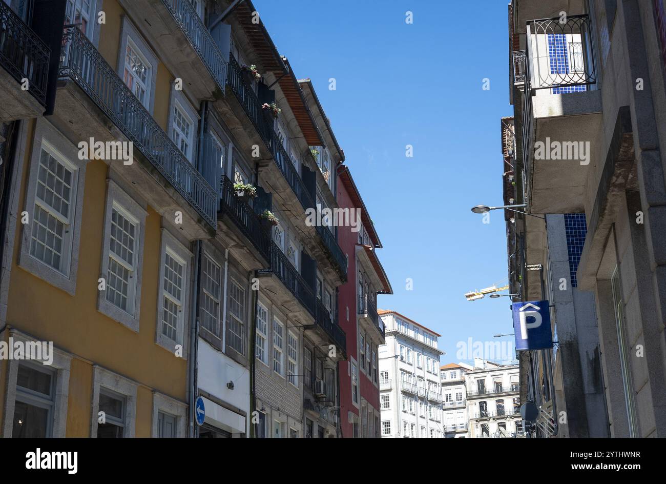 Typical colorful facades of buildings in the city of Porto, Portugal ...