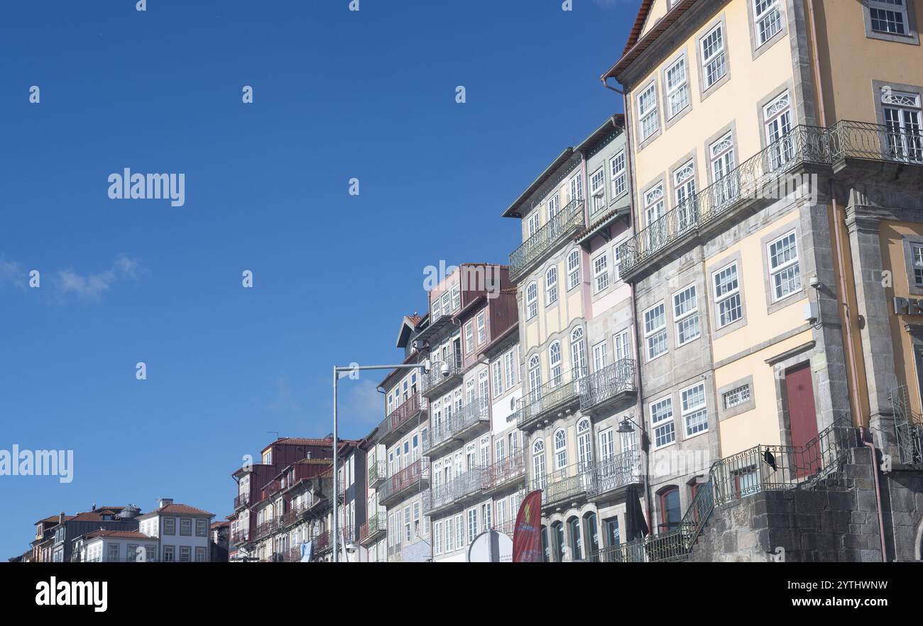 Typical colorful facades of buildings in the city of Porto, Portugal ...