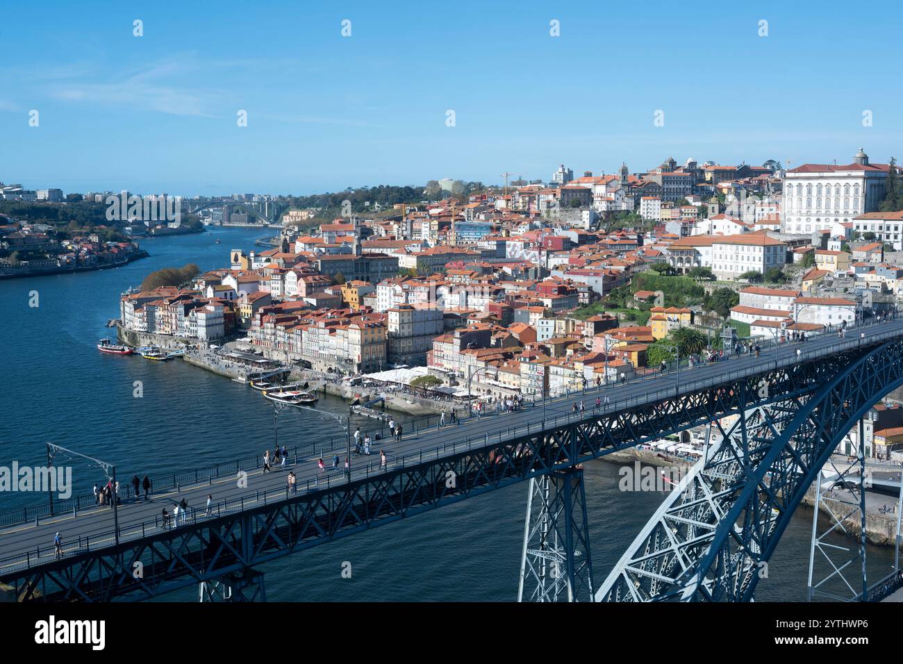 Panoramic view of Porto, featuring the river, iconic bridge, and the ...