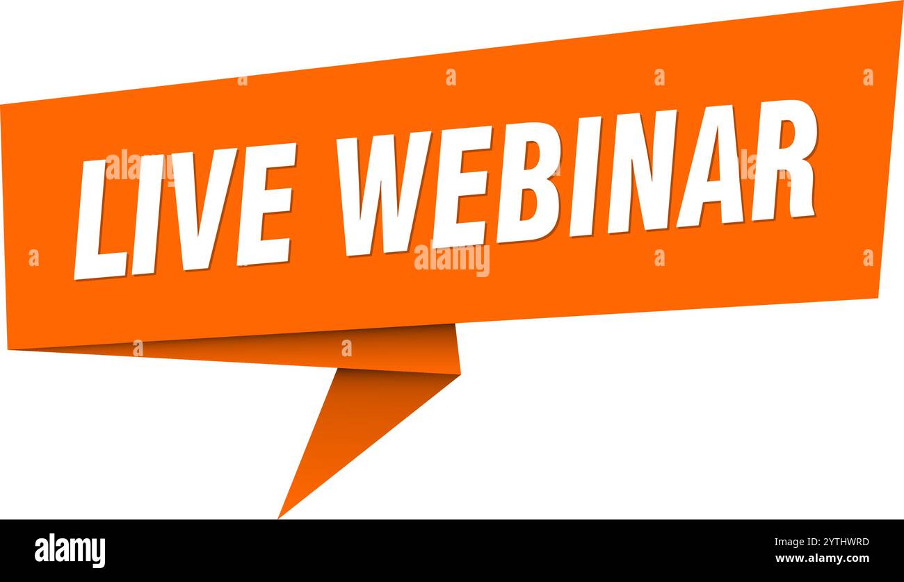 live webinar banner. live webinar speech bubble, label, sticker, ribbon ...