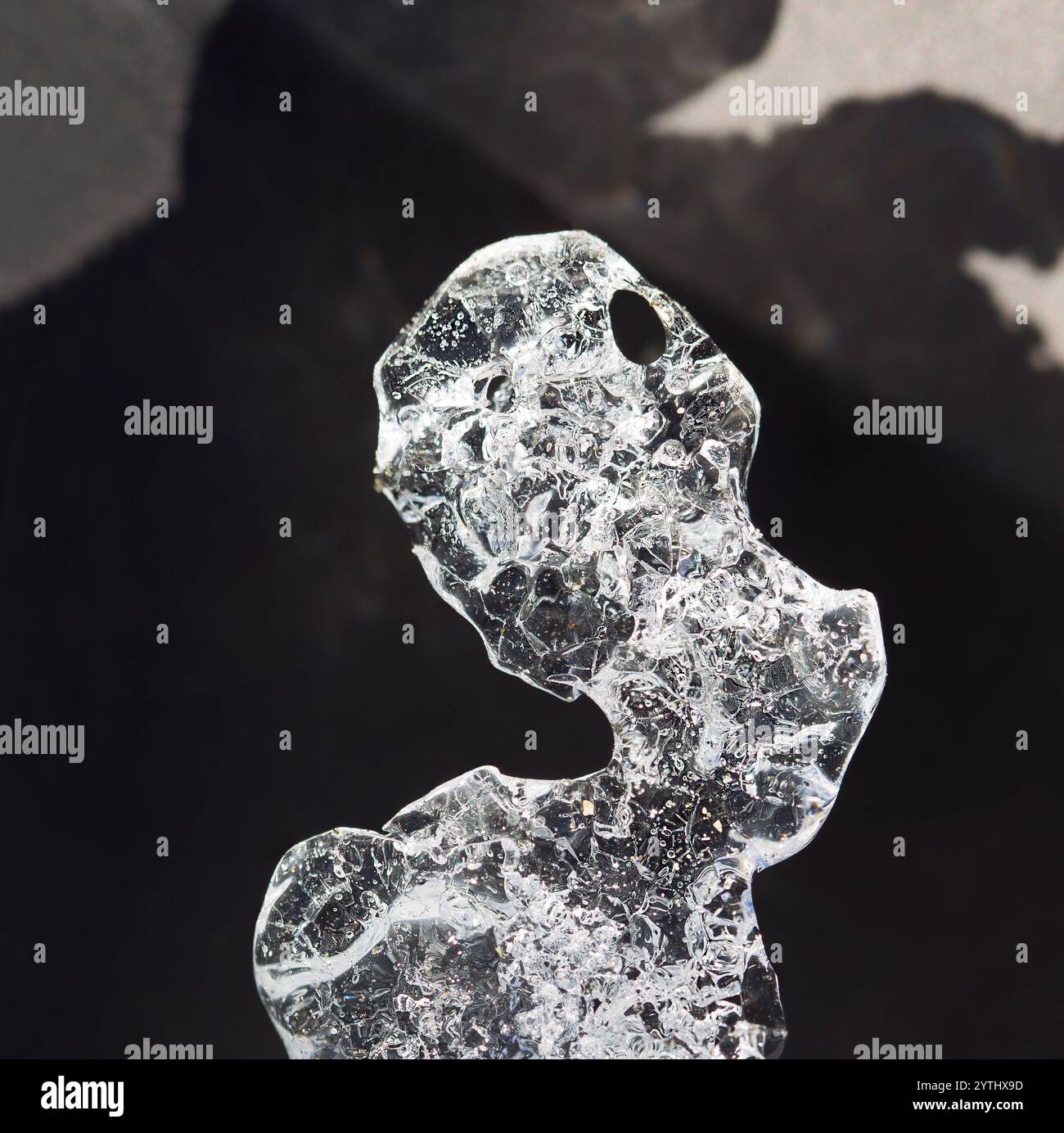 Ice whimsical natural sculpture. Frozen ice sculpture look like a ...