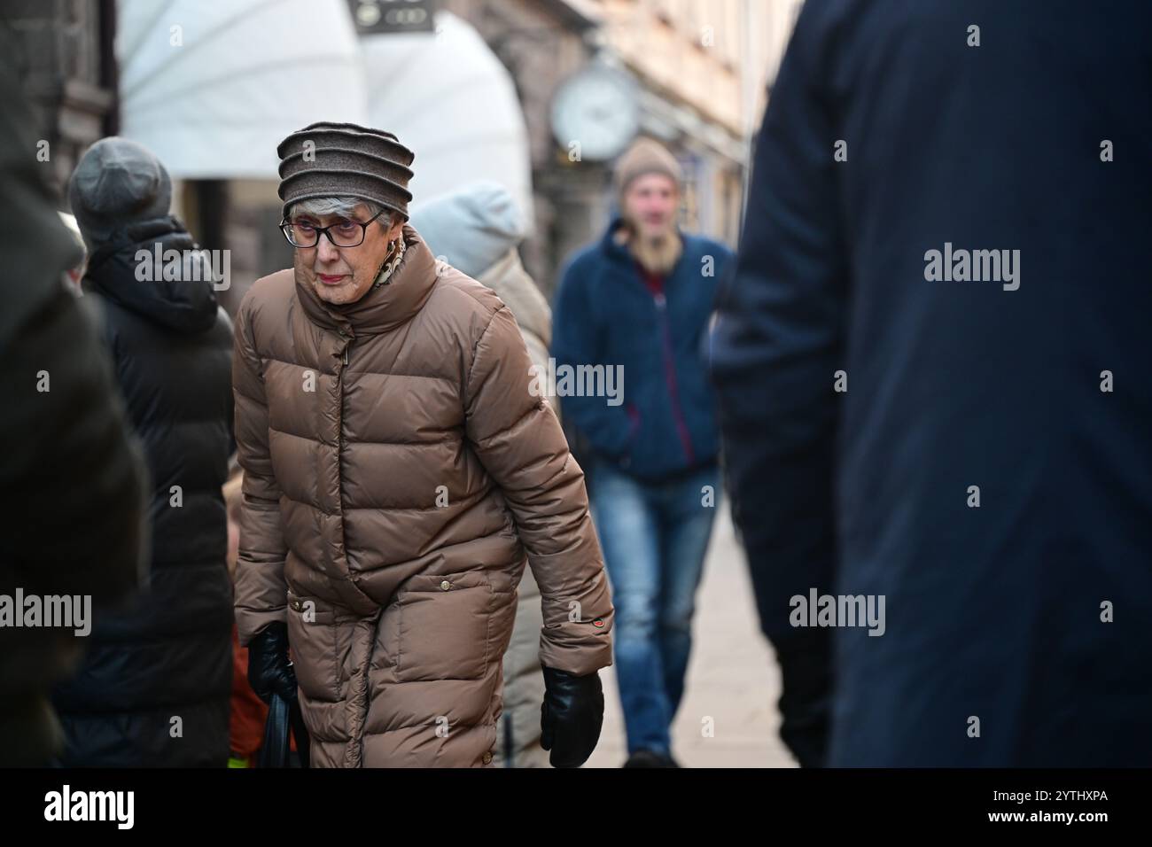 Helsingborg, Skåne, Sweden. December 1 2024. Christmas market. People ...