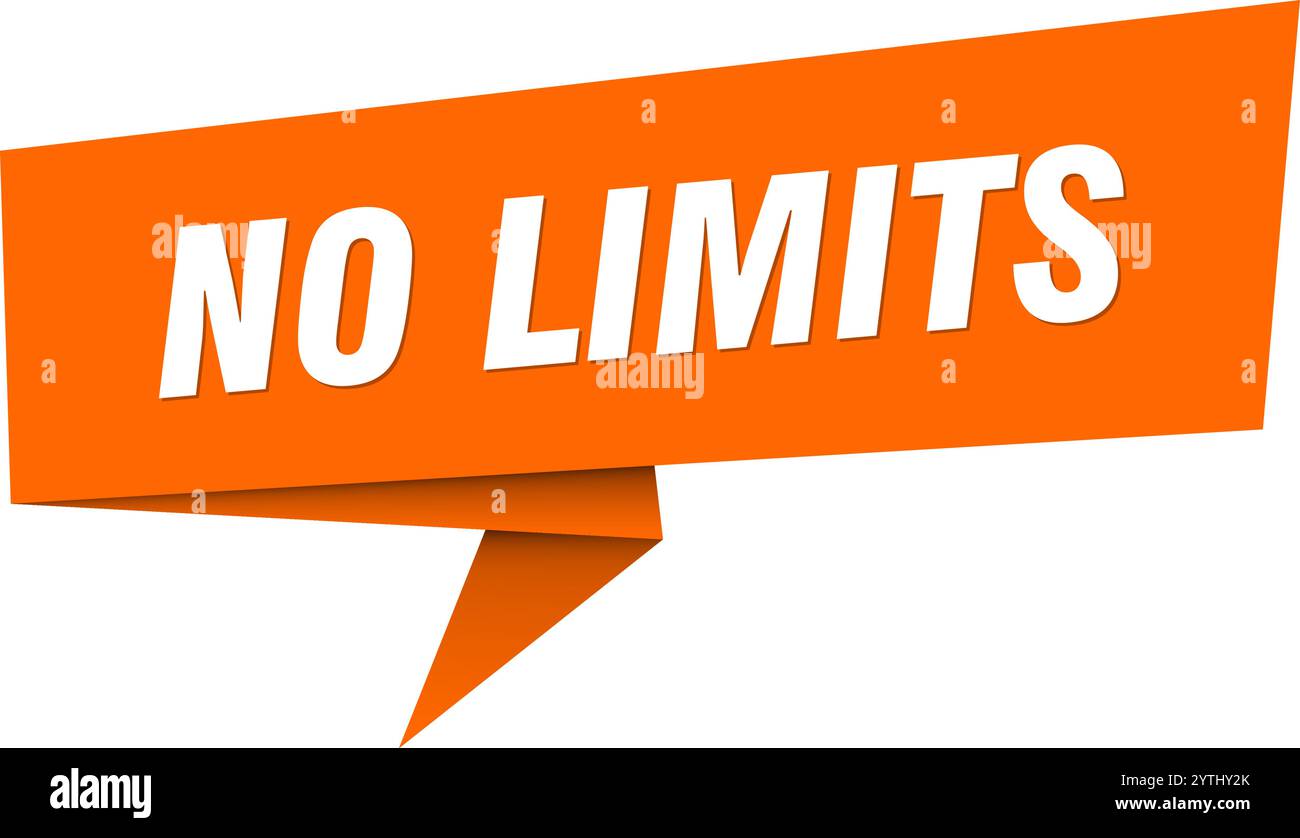 no limits banner. no limits speech bubble, label, sticker, ribbon, sign ...