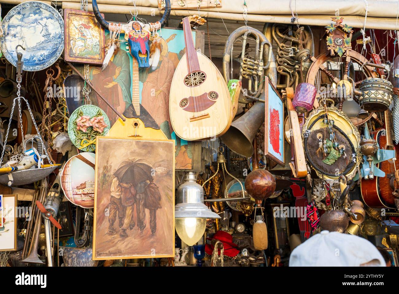 Athens, Attica - GR - Oct 25, 2024 A charming Athens thrift shop with ...