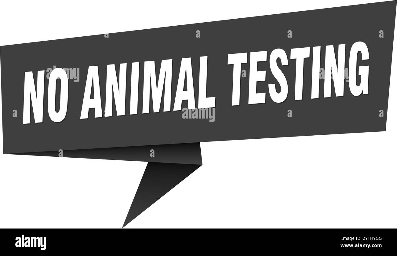 no animal testing banner. no animal testing speech bubble, label ...