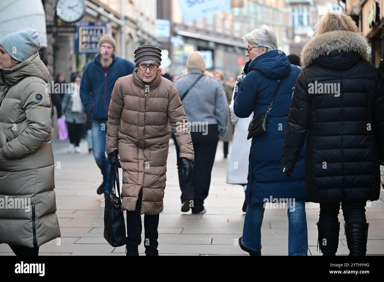 Helsingborg, Skåne, Sweden. December 1 2024. Christmas market. People ...