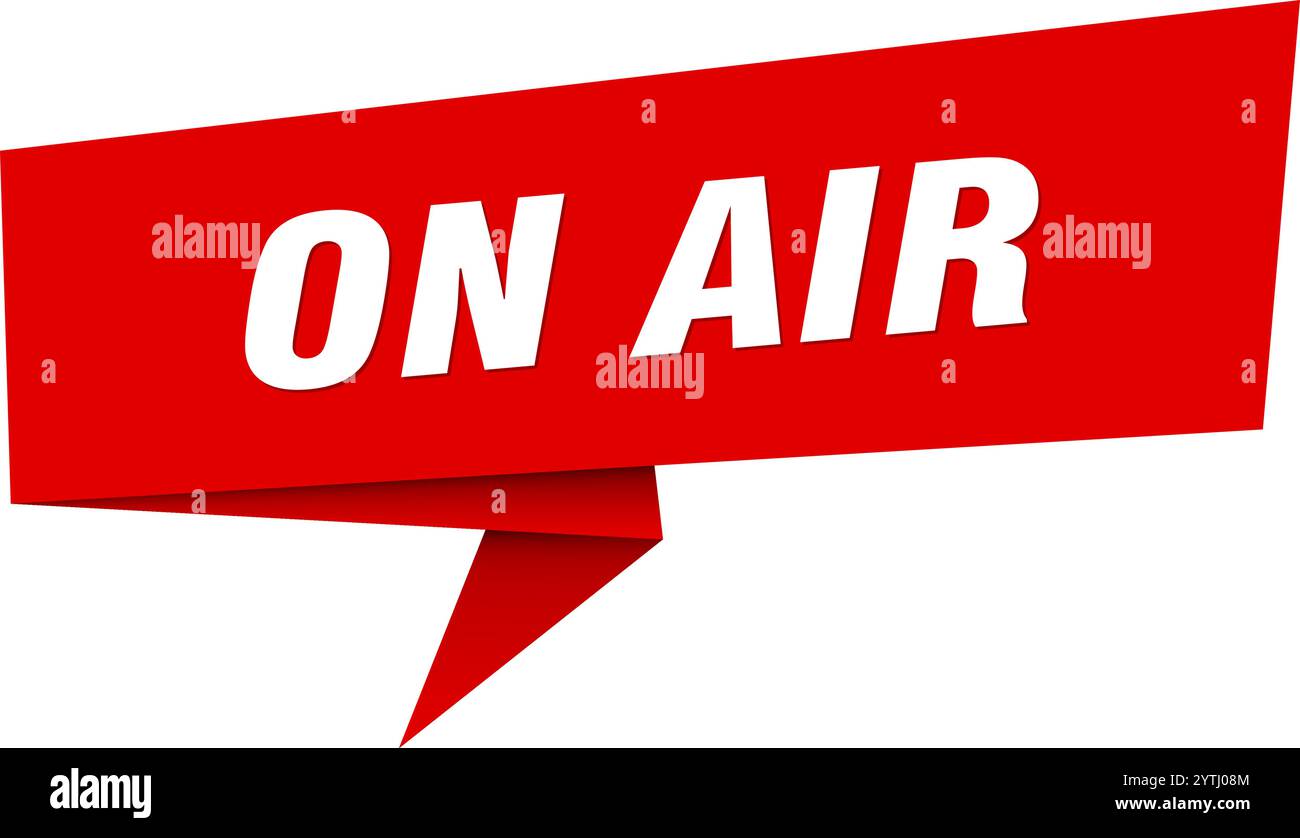 on air banner. on air speech bubble, label, sticker, ribbon, sign ...