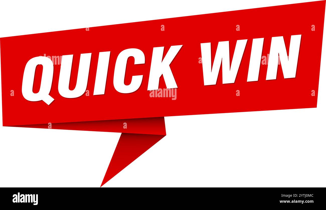 quick win banner. quick win speech bubble, label, sticker, ribbon, sign ...