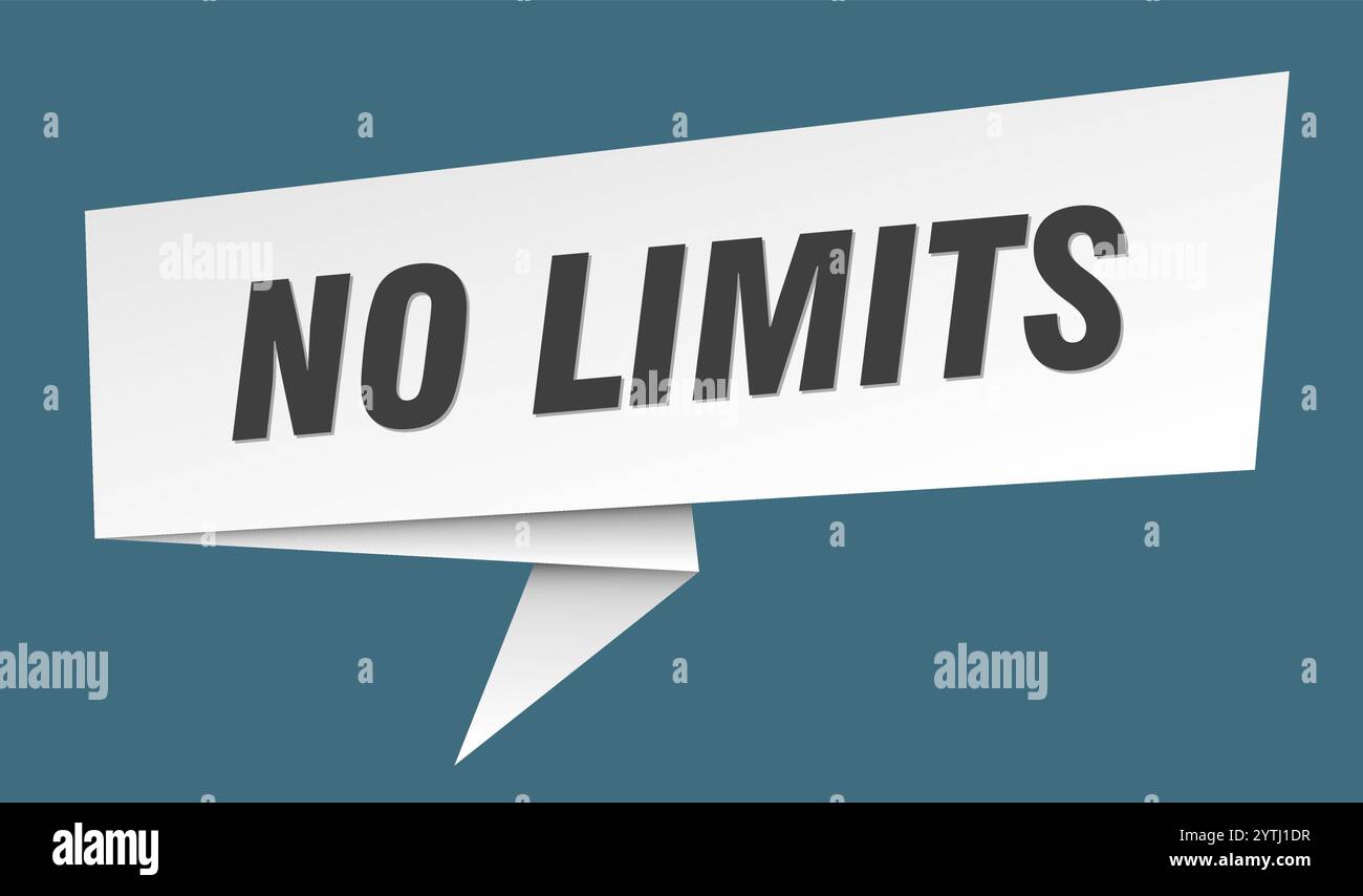 no limits banner. no limits speech bubble, label, sticker, ribbon, sign ...