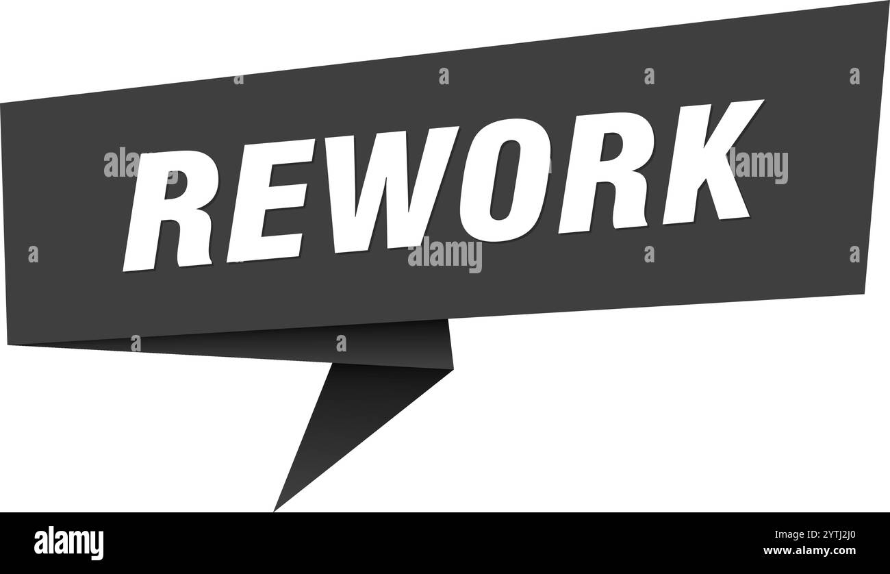 rework banner. rework speech bubble, label, sticker, ribbon, sign ...