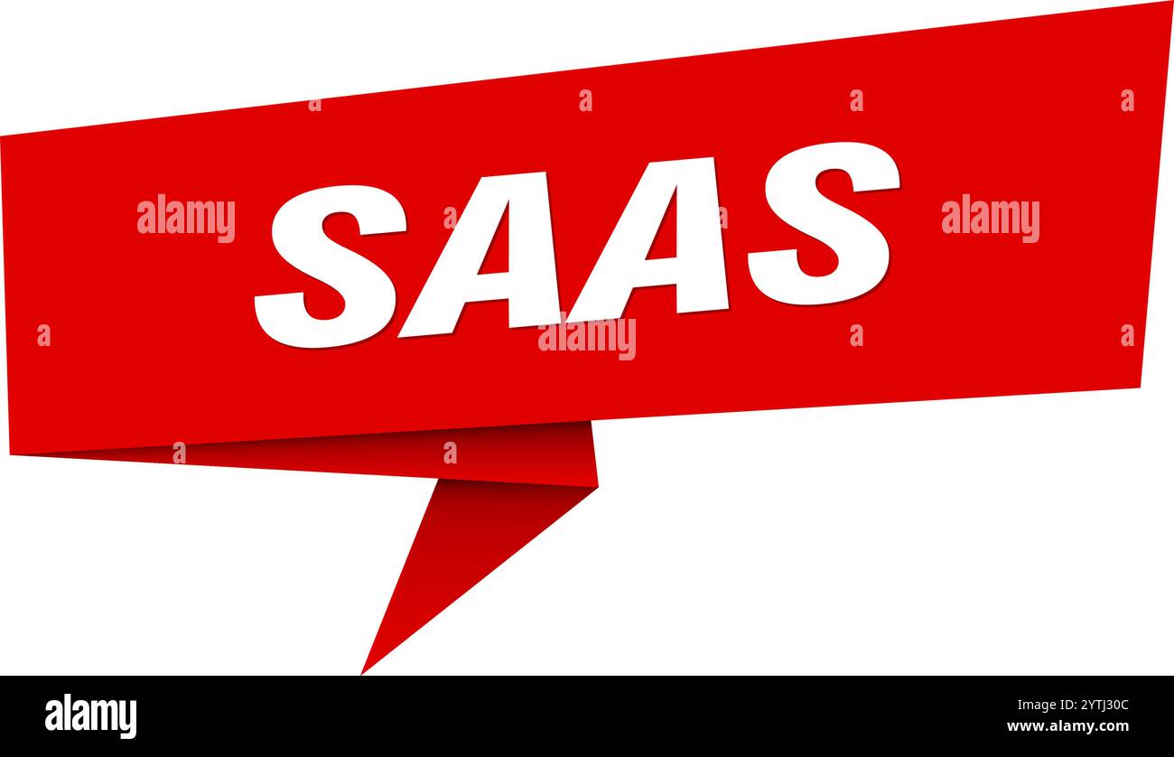 saas banner. saas speech bubble, label, sticker, ribbon, sign template ...