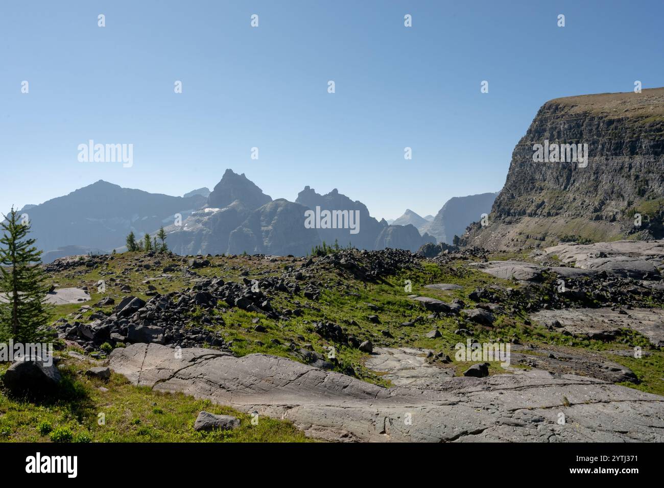 Silhouette Of Thunderbird Mountain From Boulder Pass In Glacier ...