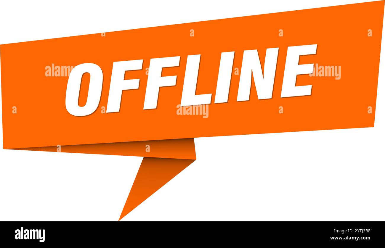 offline banner. offline speech bubble, label, sticker, ribbon, sign ...