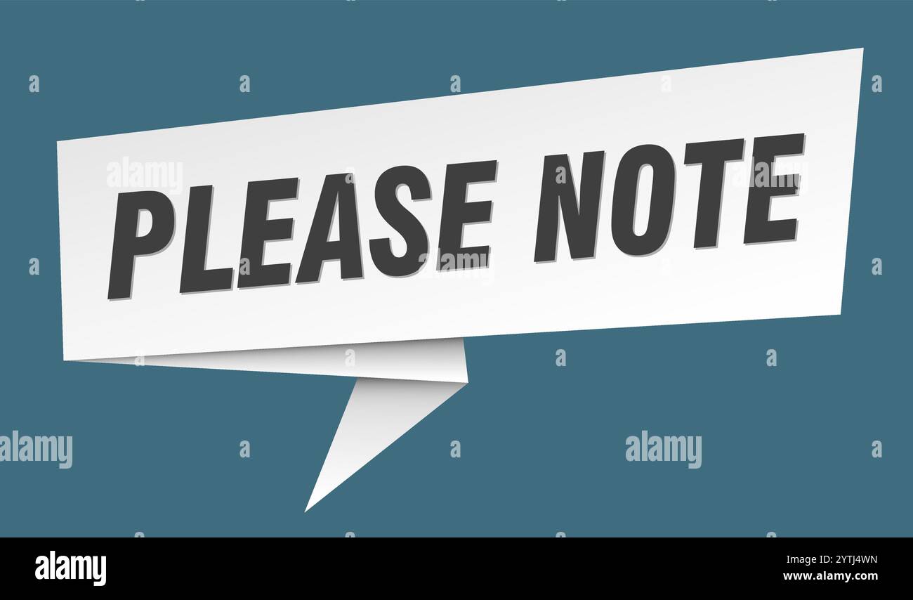 please note banner. please note speech bubble, label, sticker, ribbon ...