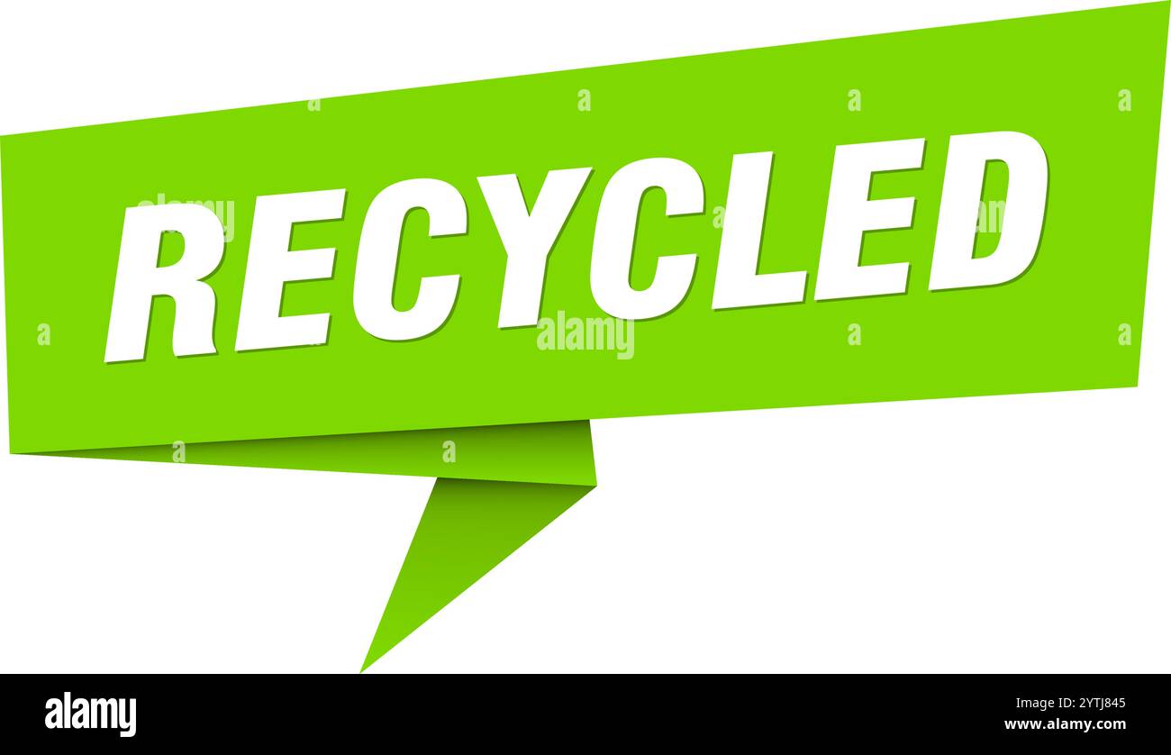recycled banner. recycled speech bubble, label, sticker, ribbon, sign ...