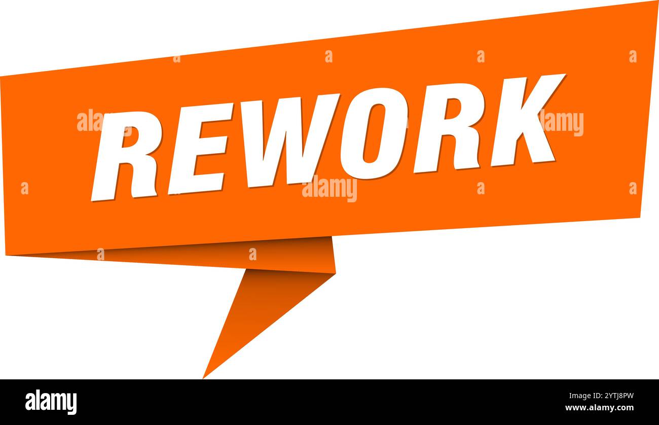 rework banner. rework speech bubble, label, sticker, ribbon, sign ...