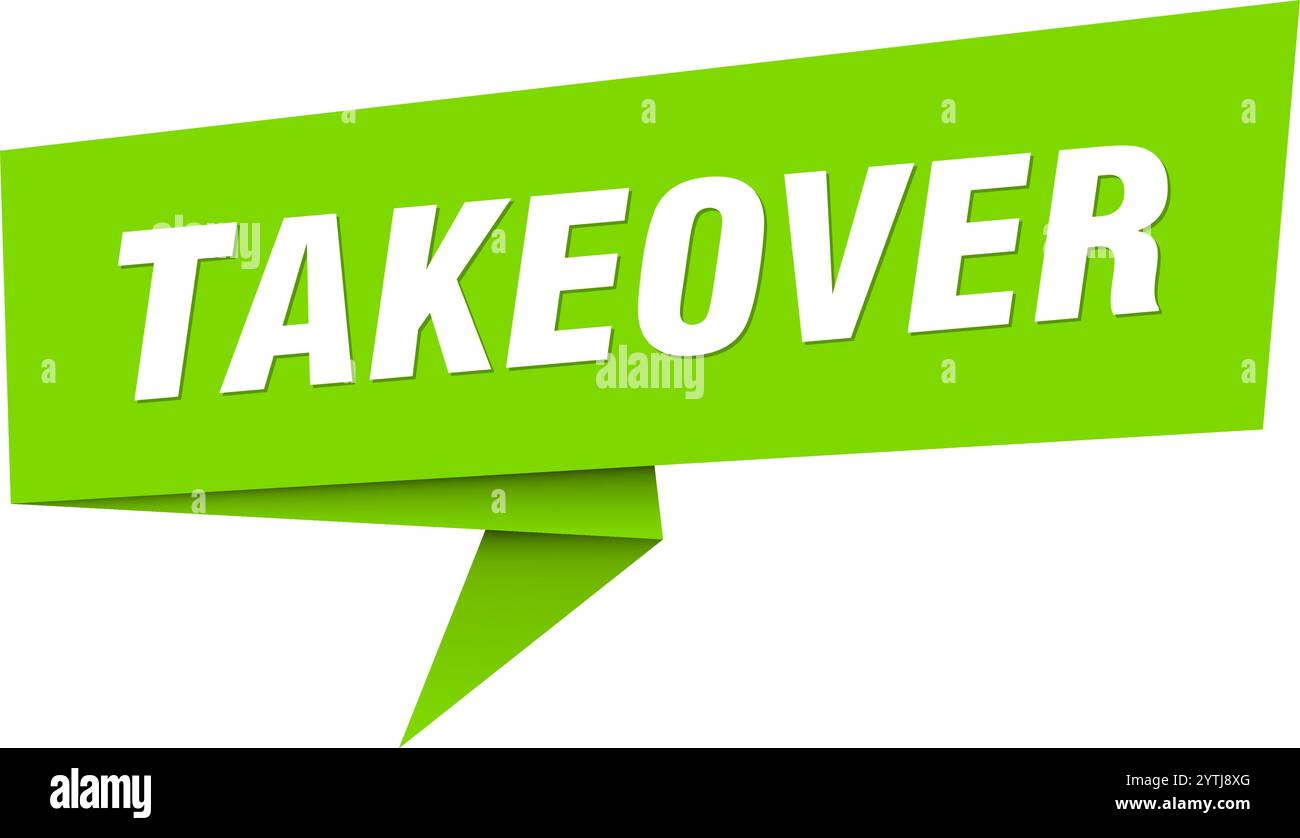 takeover banner. takeover speech bubble, label, sticker, ribbon, sign ...