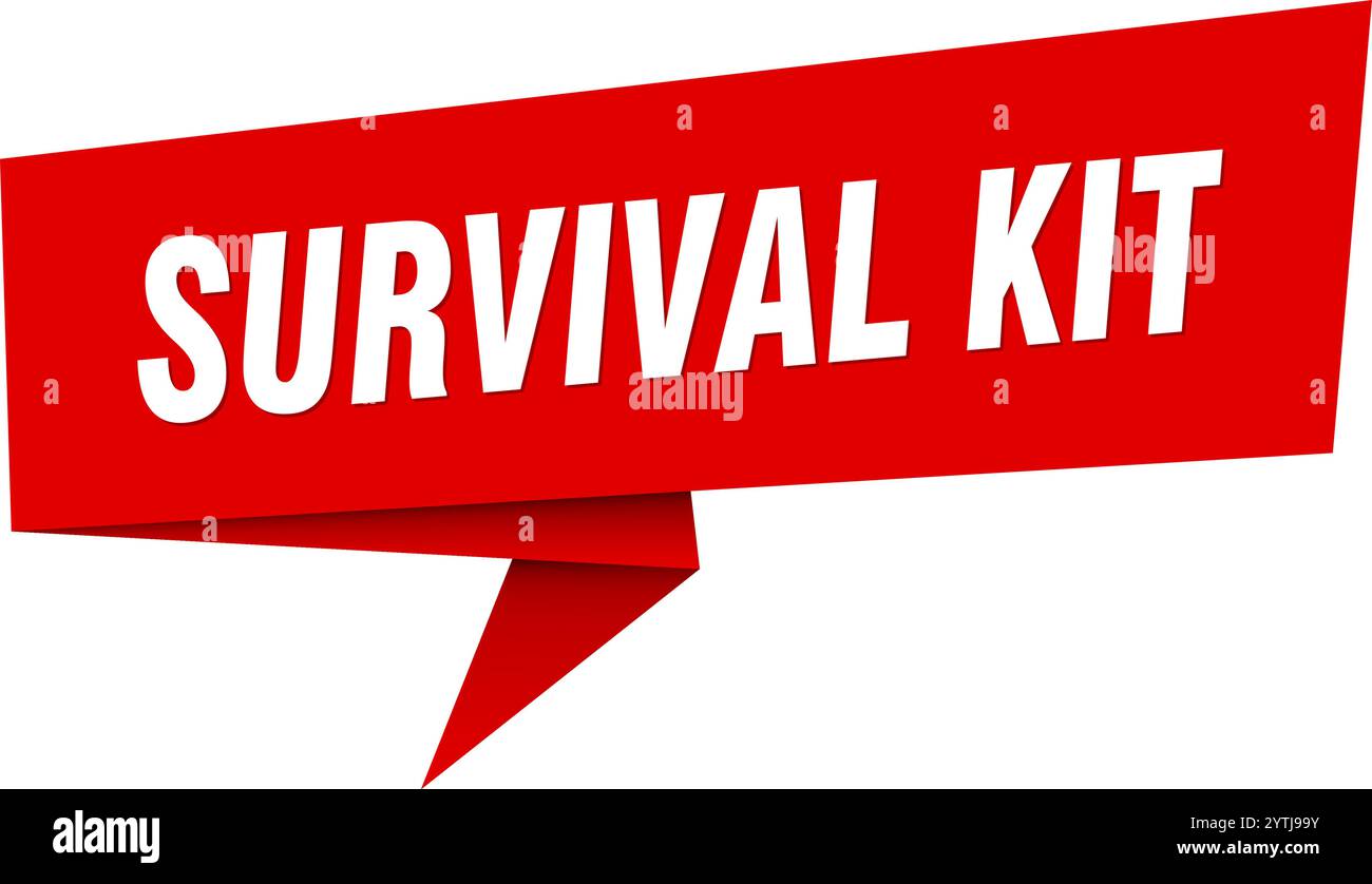 survival kit banner. survival kit speech bubble, label, sticker, ribbon ...