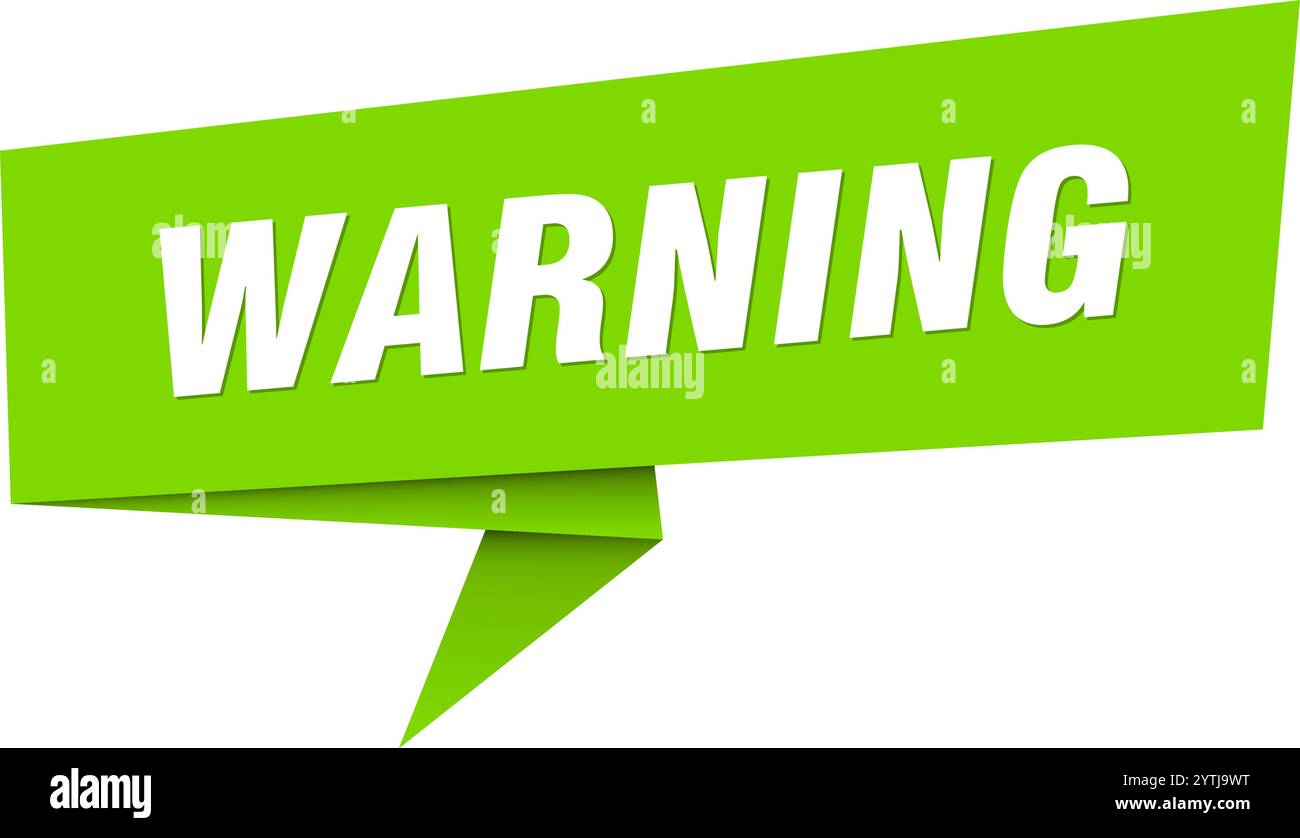 warning banner. warning speech bubble, label, sticker, ribbon, sign ...