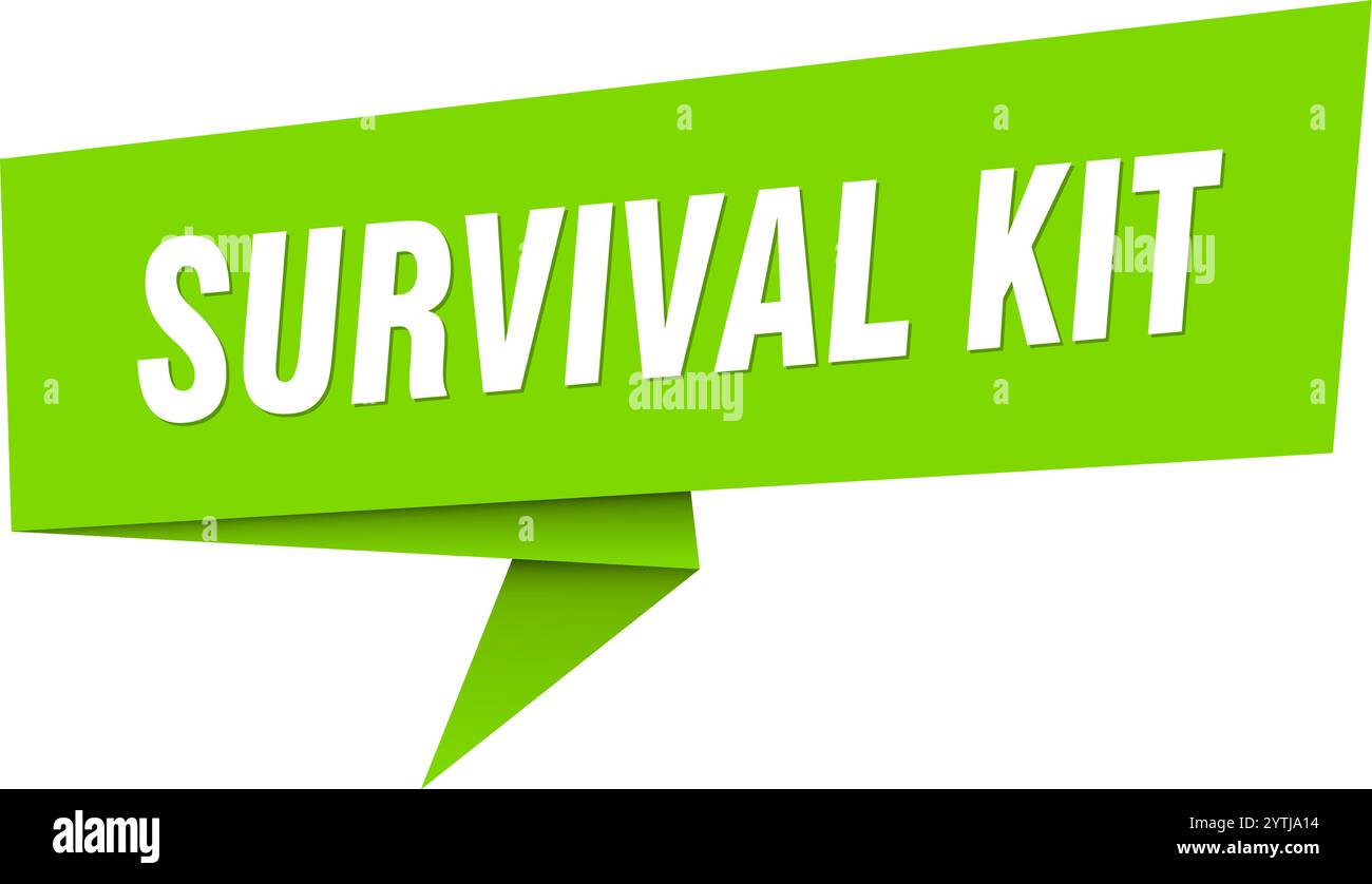 survival kit banner. survival kit speech bubble, label, sticker, ribbon ...
