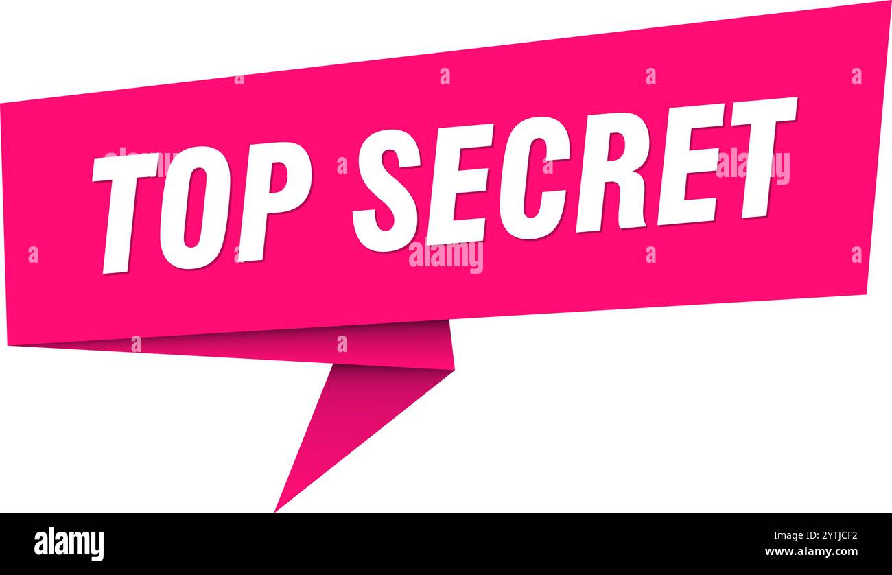 top secret banner. top secret speech bubble, label, sticker, ribbon ...