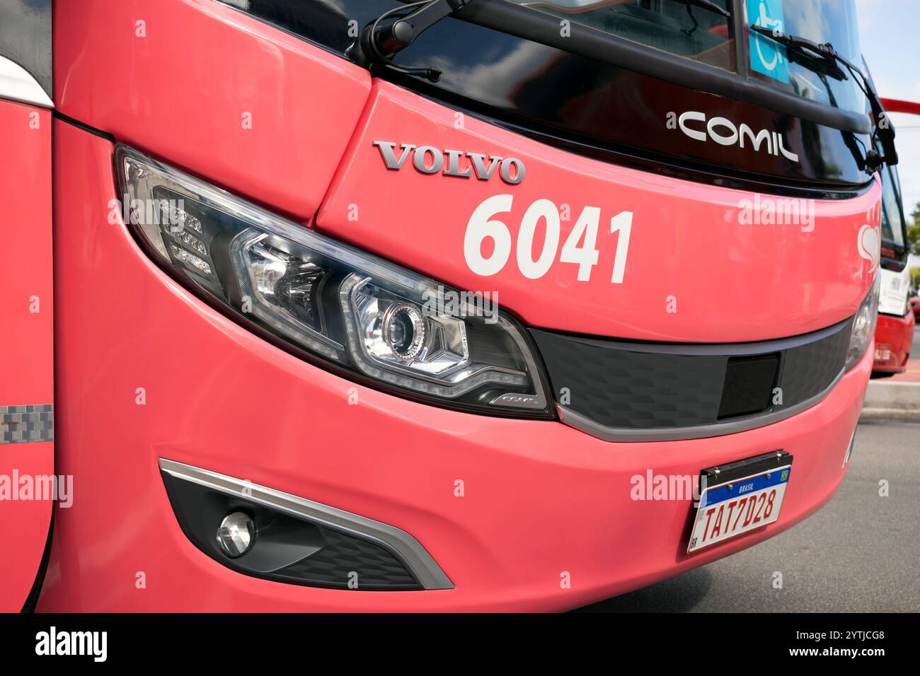 Frontal view of a bus Comil Campione Invictus DD Volvo B510R 8x2 2024 ...