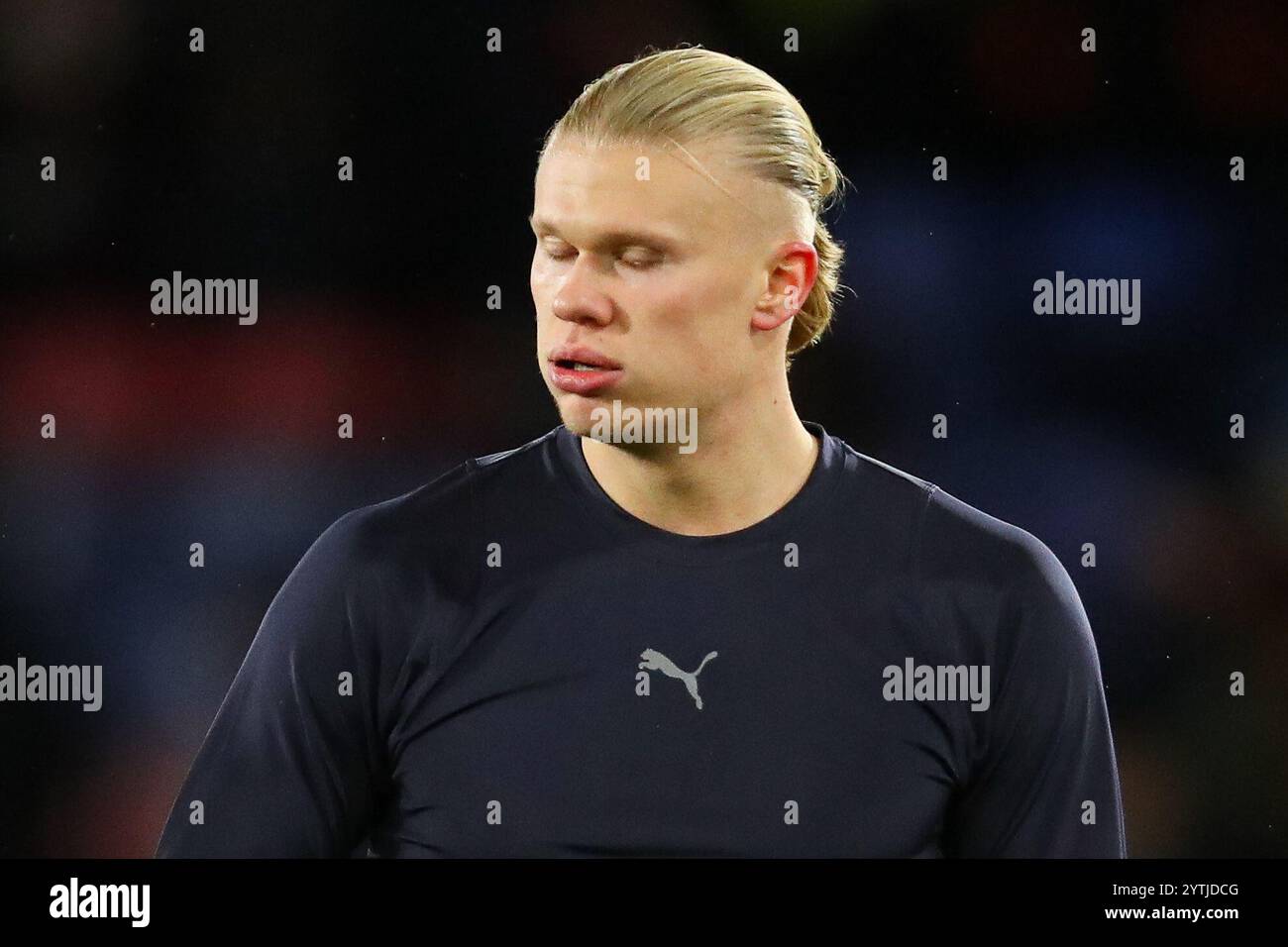 Erling Haaland of Manchester City looks dejected after the teams ...