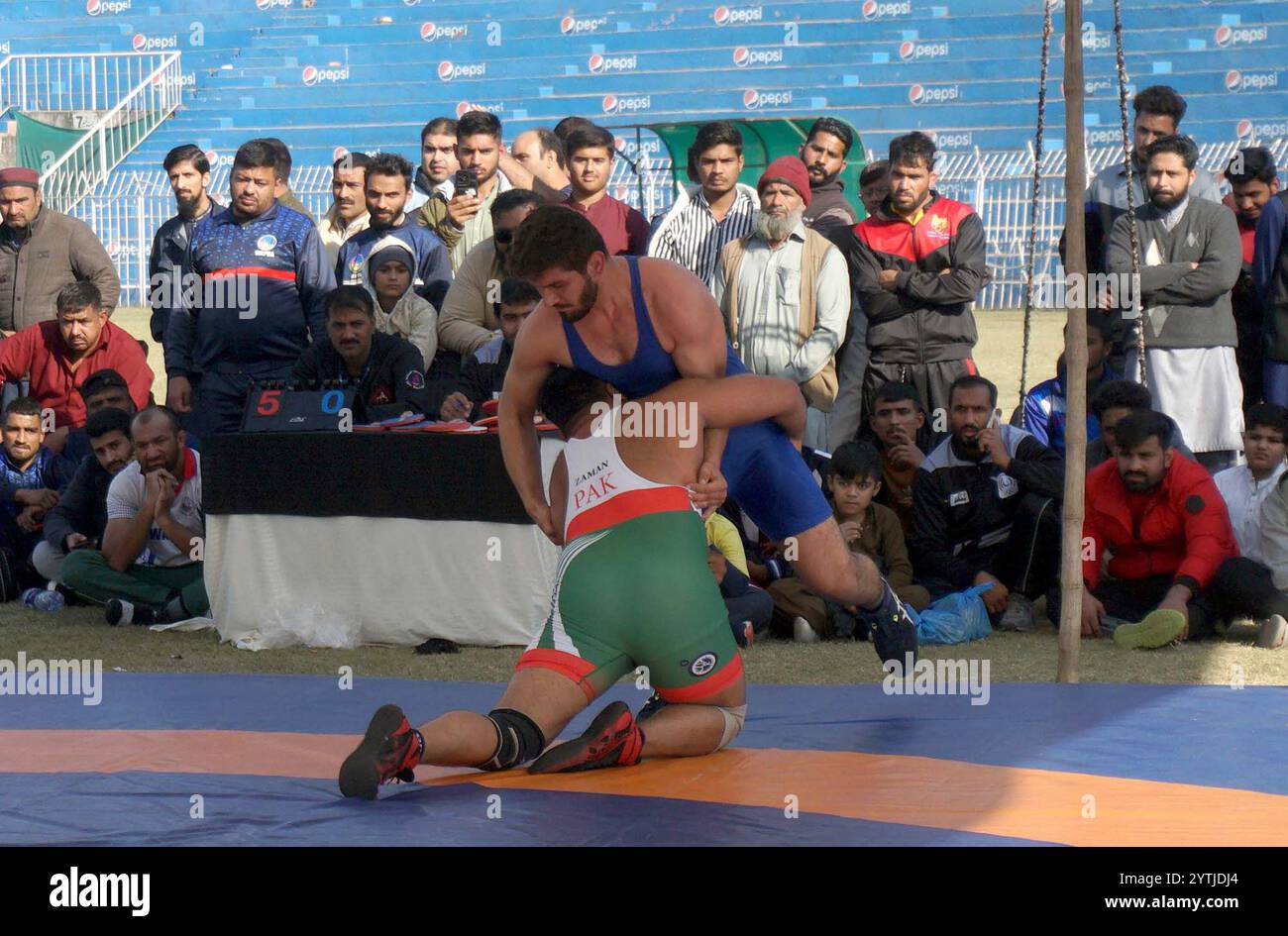 Wrestlers in action during 67th National Wrestling Championship, held ...