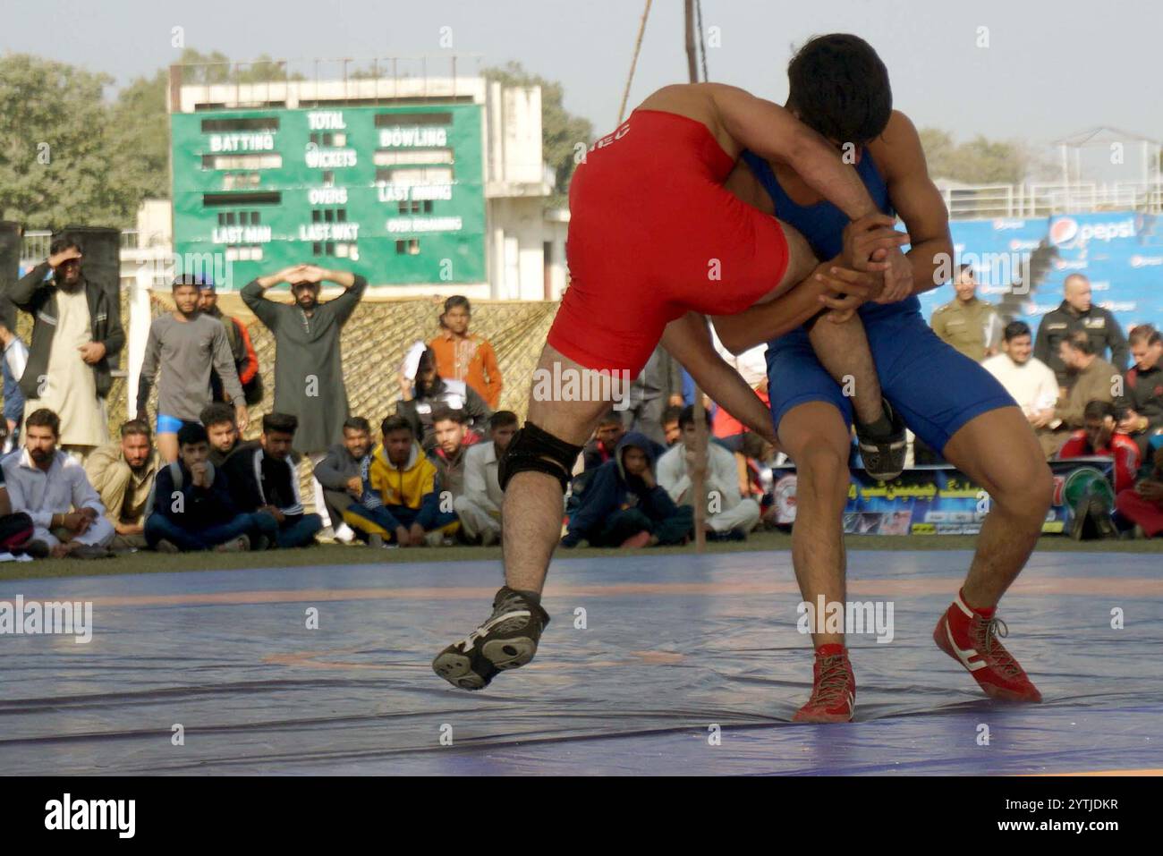 Wrestlers in action during 67th National Wrestling Championship, held ...