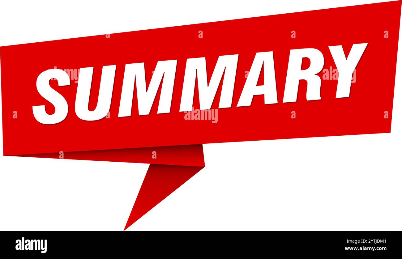 summary banner. summary speech bubble, label, sticker, ribbon, sign ...