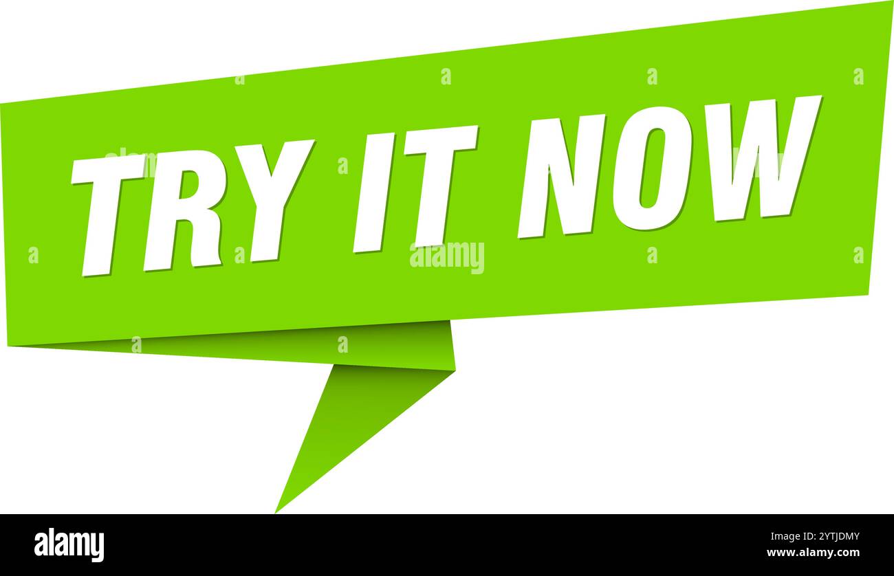 try it now banner. try it now speech bubble, label, sticker, ribbon ...