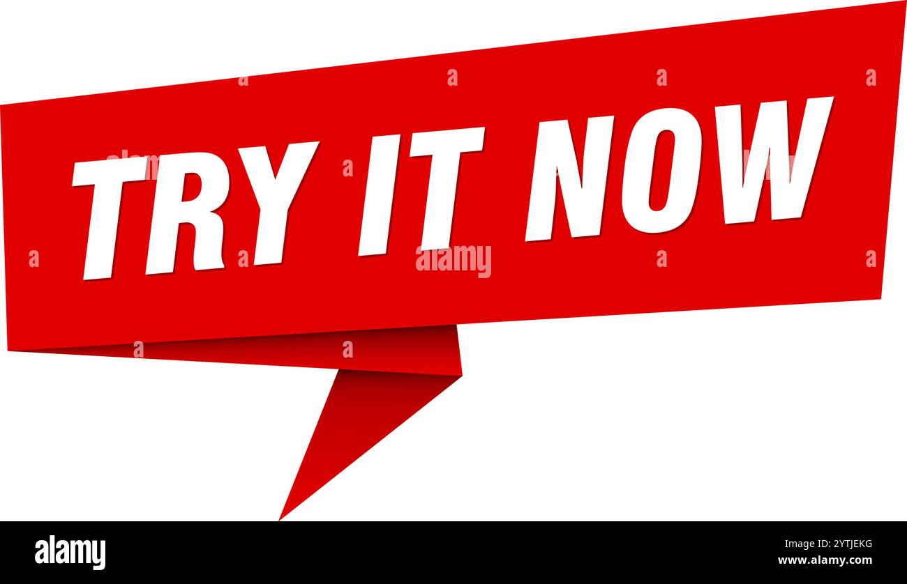 try it now banner. try it now speech bubble, label, sticker, ribbon ...