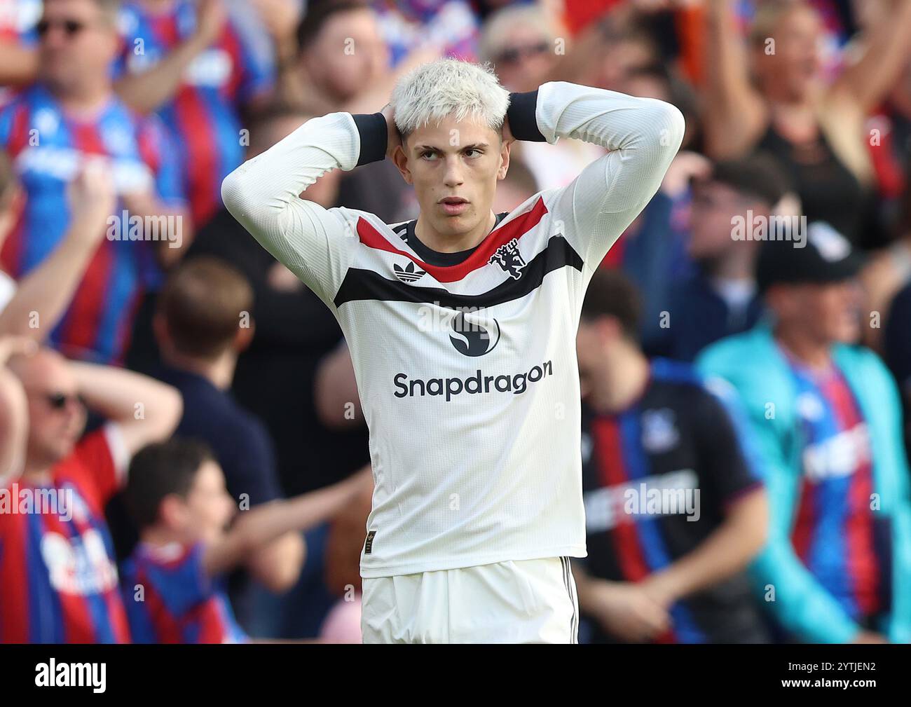 Alejandro Garnacho of Manchester United looks disappointed & dejected ...