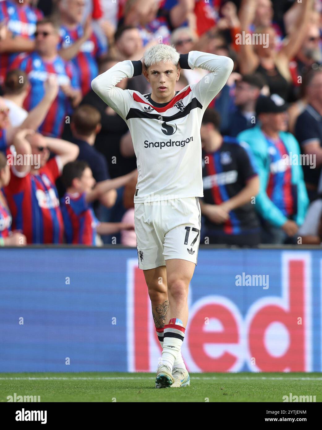 Alejandro Garnacho of Manchester United looks disappointed & dejected ...