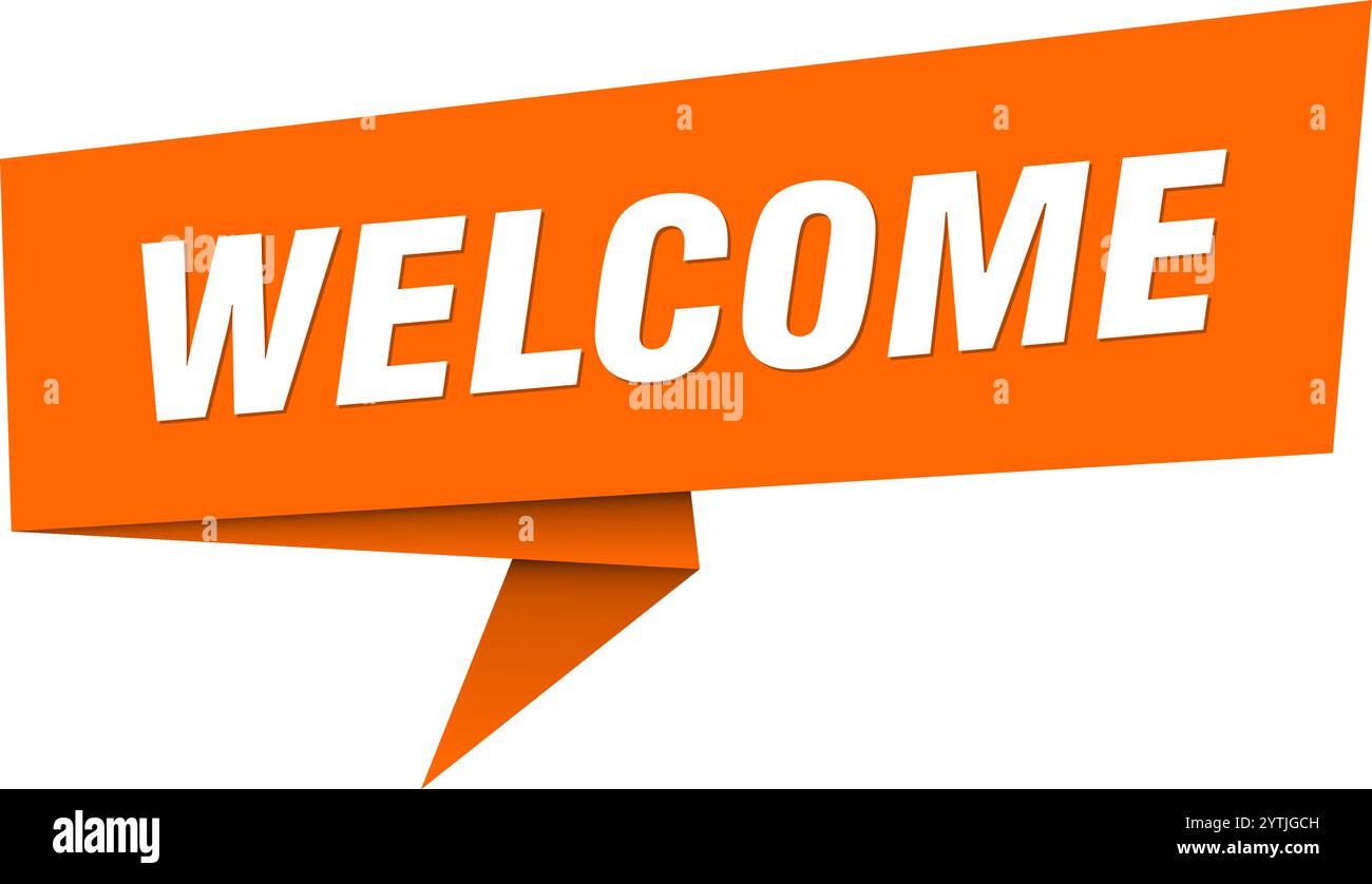 welcome banner. welcome speech bubble, label, sticker, ribbon, sign ...
